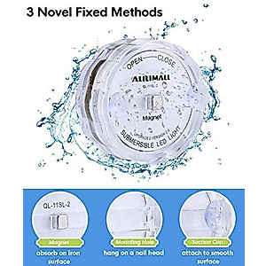Alilimall Submersible LED Lights, 3.3'' Pool Lights Underwater Waterproof Pond Lights, AA Battery Puck Lights with Remote Magnet Suction Cup for Hot Tub Bathtub Shower Spa Vase Base Christmas Party