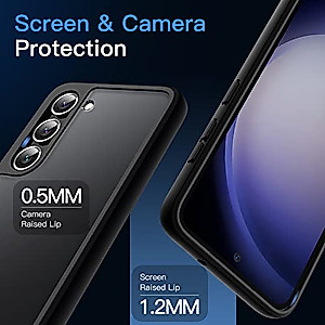 JETech Matte Case for Samsung Galaxy S23+ / S23 Plus 5G 6.6-Inch, Frosted Translucent Back Protective Slim Phone Cover, Anti-Fingerprints (Black)