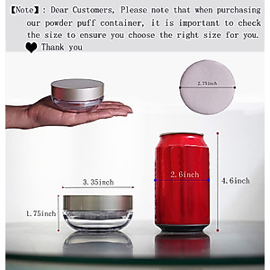 Powder Puff, Loose Powder Containers, Reusable Empty Makeup Powder Container with Elasticated Net Sifter for Setting Powder, Face Powder, Loose Powder, ect, for Travel and Daily Use
