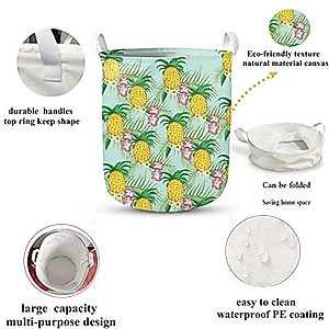 GOSTONG Inspirational Sunflower Storage Bins, Nursery Hamper Standing Laundry Basket Foldable Waterproof PE Coating Large Storage Baskets for Kids Boys Girls, Office, Bedroom, Clothes,Toys