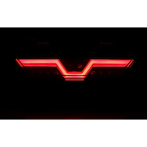 iJDMTOY Smoked Lens LED Rear Foglamp Compatible With 2015-2017 Ford Mustang, Full Red LED Tail Light Assembly Functions as Reverse Light & Rear Fog Light