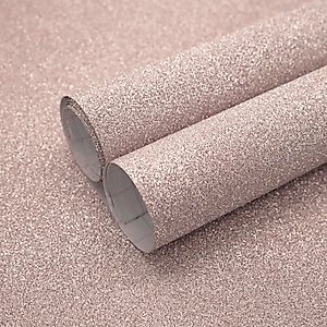 lenify Pink Glitter Contact Paper Pink Wallpaper Peel and Stick 17.7inch x 118.1inch Pink Contact Paper Peel and Stick Wallpaper Glitter Removable Wallpaper Adhesive Paper for Bedroom Decorative Vinyl