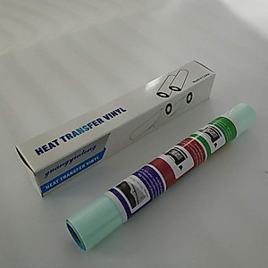 guangyintong Glow in The Dark Heat Transfer Vinyl Rolls, 12" x 5ft Luminous Green Iron on Vinyl for T Shirts, PU Elastic HTV Vinyl for All Cutter Machine Easy to Cut & Weed for Cool Costumes & Design