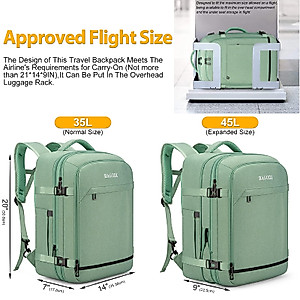 BAGODI Carry On Backpack for Men Women,42L Flight Approved Travel Backpack with 4 Packing cubes,Expandable Water-resistant 17Inch Laptop Backpack,Casual Daypack Businless Weekend Hiking