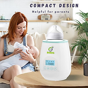 Bubos Bottle Warmer, 4-in -1 Baby Bottle Warmer for Breastmilk, Universal Bottle Support, Auto-Shut Off, BPA Free, Baby Food Jar Included Support, Auto-Shut Off, BPA Free, Baby Food Jar Included