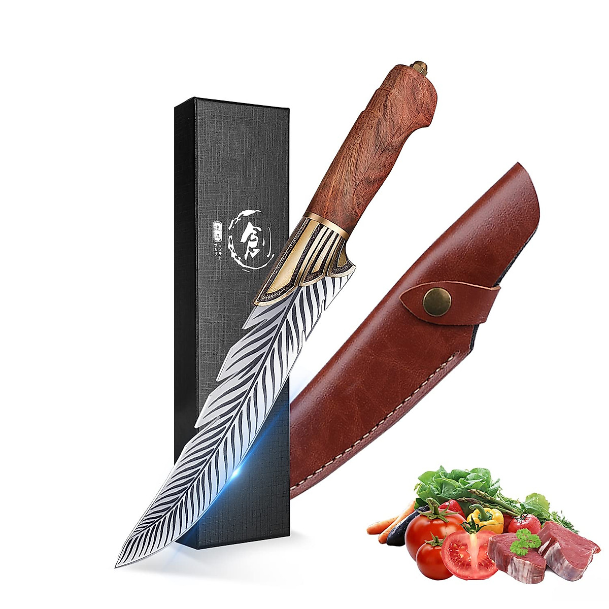 Golden Bird 5.5" Viking Knife & 7.8" Feather Knife