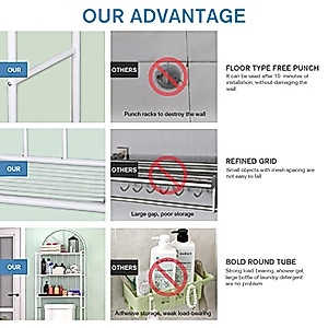 Majzya Over The Toilet Storage, Bathroom Organizer, 3-Tier Bathroom Shelf Space Saver, Freestanding Bathroom Toilet Storage Rack Cabinet Shelves, White