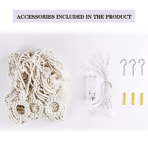 Stuffed Animal Toy Hammock Macrame With String Light Hanging,Stuffed Animal Organizer Wall Corner Toy Storage Holder Stuffed Animal Display,Bohemian Tassel style Kid Nursery living Roombedroom Decoration