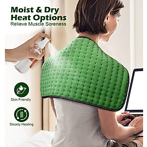 VALGELUIK Heating pad for Back Pain Relief, Heating Pads for Neck, Shoulder, Fathers Mothers Day Gifts for Women, Men, Dad, Mom, Auto-Off,Machine Washable, Moist Dry Heat Options, Extra Large 12"x24"