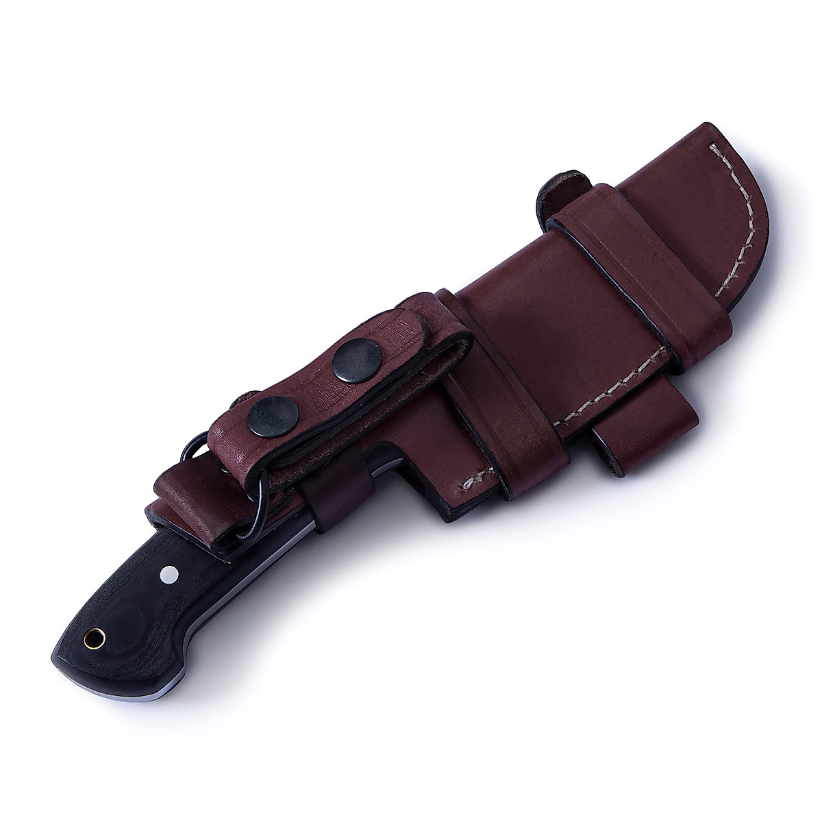 GCS Handmade Micarta Handle D2 Tool Steel Tactical knife Hunting Knife Camp Knife with leather sheath Full tang blade designed for Hunting & EDC GCS170