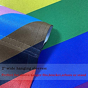 Jayus Inclusive Progress Gay Pride LGBTQ Yard Garden Flag- LGBT Philadelphia Rainbow Garden Flags Banners- Double Side with Bright Wide Stripes Lesbian Gay Pride for Room Yard Sign 12.5x18 Inch