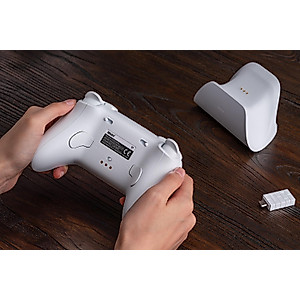 8BitDo Ultimate 2 Wireless Controller for Windows & Android, Gaming Controller with TMR Joysticks, Switchable Hall Effect/Tactile Triggers, RGB Fire Ring, 8Speed Wireless Tech, White