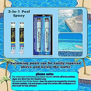 Calvana (2-Pack) 4-oz All Purpose Epoxy Putty Stick | Pool Patch, Pool Bounding Kit – A Quick and Permanent Repair Solution for Pool Light, Pool Tile, Skimmer, and Plumbing leaks – Work Like Magic