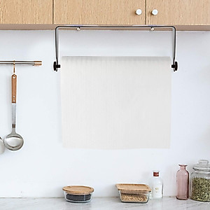 PHUNAYA Under Cabinet Paper Towel Holder Wall Mount for Home Kitchen,Stainless Steel for Large Rolls-Black