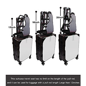 saicheek 3-IN-1 Toddler Travel Suitcase Seat with Safety Anti-Slip Rope,Ride on Suitcase for Kids,Kids Carrier on your Back or In The Arms,Suitable for All Kinds of Suitcases