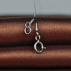 Feilok Solitaire Pendant Necklace 925 Sterling Silver Cubic Zirconia Fishing Line Invisible Choker for Women, Silver