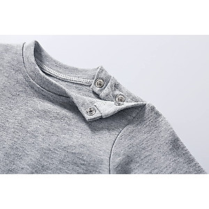 AdaliaFaye Unisex baby and Toddler Boys Girls'Cotton Long Sleeve Basic round neck solid sweatshirt Tee Shirts