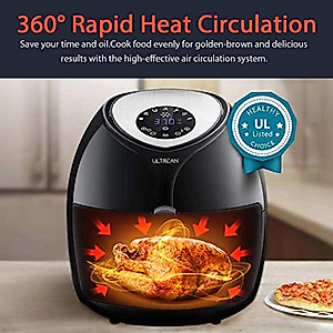 Ultrean Digital Food Scale and Ultrean 6 Quart Air Fryer (Black)