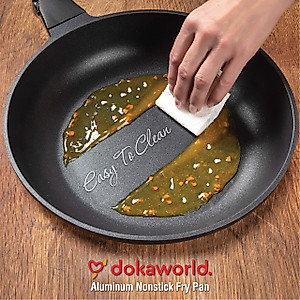 dokaworld Frying Pan Nonstick 11 inch - Big Frying Pan - Induction Frying Pan Detachable Handle - Large Nonstick Fry Pan - Large Skillet Fry Pan - Nonstick Pan - Aluminum Stir Fry Pan
