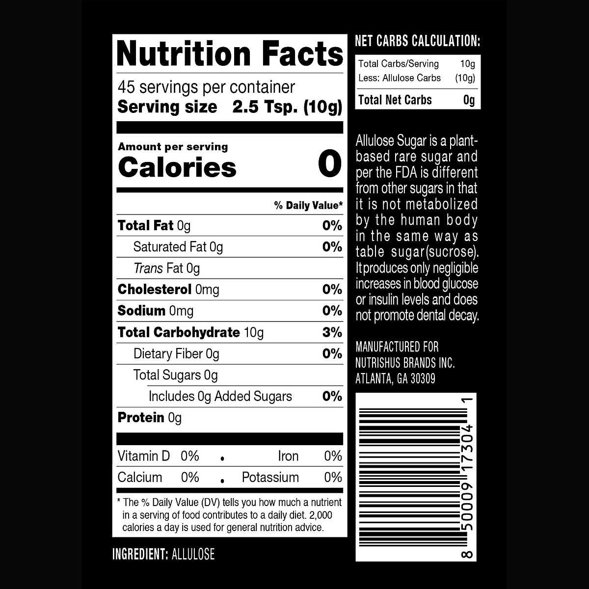 RxSugar Delicious Plant-Based Crystal Sugar, Allulose, 16 oz | Allulose sweetener | 0 Calorie, 0 Net Carbs, 0 Glycemic | Diabetes-Safe Natural Sugar | Keto Certified | Non-GMO Project Verified | Gluten-Free Certified