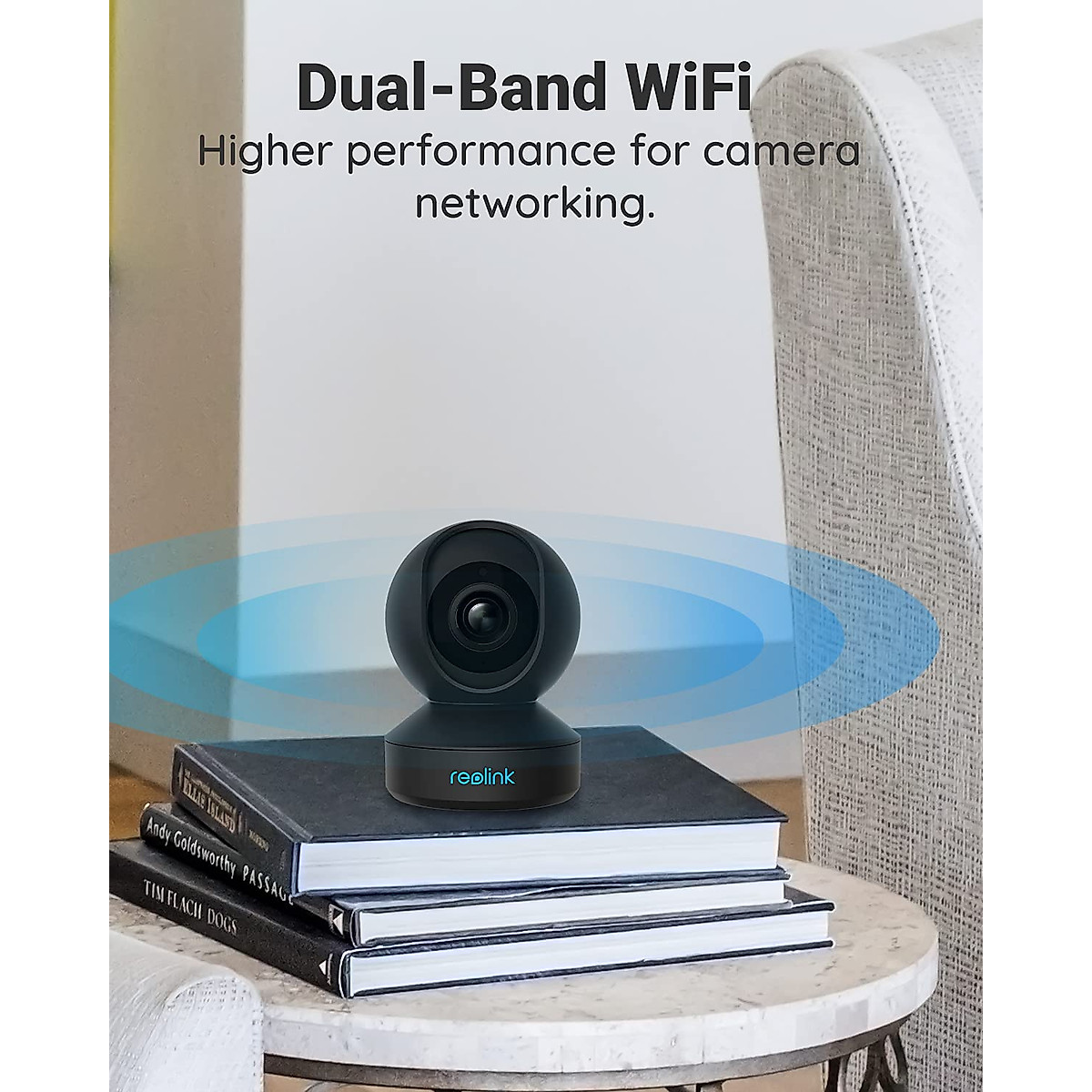 REOLINK Indoor WiFi Camera (2 Pack) Bundle with 2 pcs 128GB SD Card, 4MP/2k, 2.4/5 GHz WiFi, Two Way Talk, Motion Tracking, Real Time Alerts, E1 Pro Black