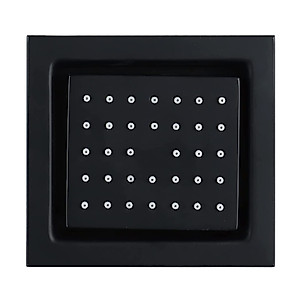 Yalsfowe Shower Body Jet Sprays 4PCS, Square Massage Spa Sprays, Rain Showerhead Side, Wall Mounted Shower Head, Angle Adjustable, High Pressure Shower Head,Black