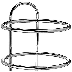 Upright, Standing Spoon Rest With Ceramic Dish Utensil Holder for Stovetop & Kitchen Counter Organization, Modern Vertical Design, Chrome/White