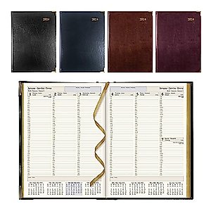 Brownline 2024 Executive Weekly Planner, Appointment Book, 12 Months, January to December, Sewn Binding, 10.75" x 7.75", Trilingual, Assorted Colors, 1 Count (CBE512.ASX-24)