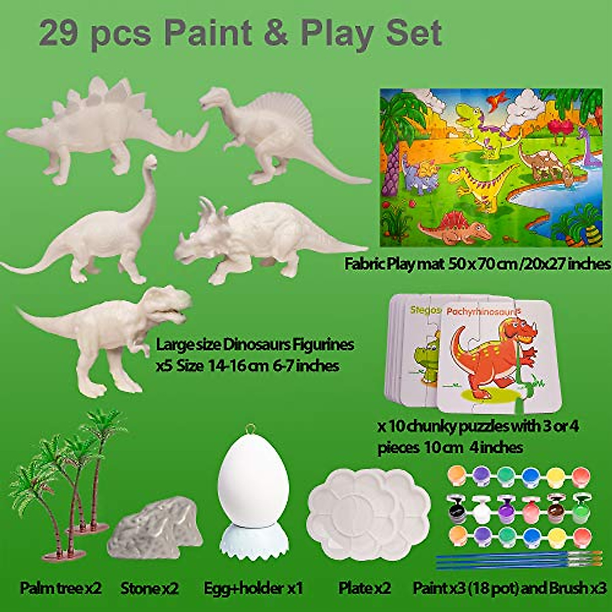 flashbluer Kids Arts and Crafts Painting Kit Dinosaur Toys Kids Art Supplies-Create Your Dino World Painting Toys Christmas Birthday Gifts for 3-12 Years Old Boys and Girls