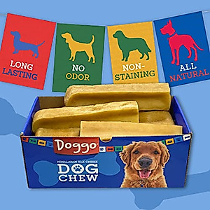 Doggo Dog Chew - Premium Yak Cheese Himalayan Dog Chews - Natural Yak Chews for Large and Small Dogs - Yak Milk Dog Chew - Long-Lasting Treats Aggressive Chewers - X-Large, 2 Pounds (6 Pieces)
