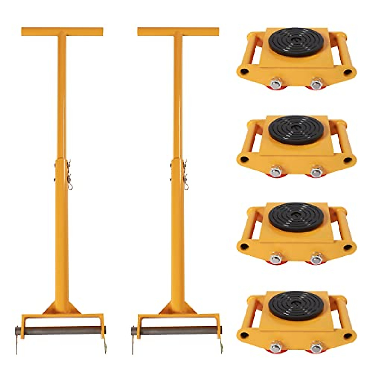 4PCS Machinery Skate Dolly, 6T Machinery Moving Skate,Industrial Machinery Mover with 360° Rotation Caps for Warehouse