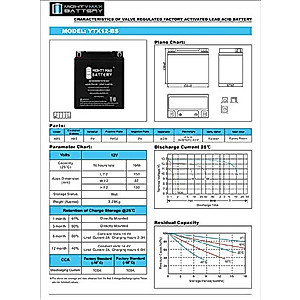 YTX12-BS 12V 10AH Battery Replacement for Honda TRX350 Rancher 00-06