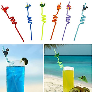 8 Pieces Plastic Reusable Dinosaur Straws for Kids, Animal Safari Jungle Drinking Dinosaur Theme Straws for Party Decoration Supplies Birthday