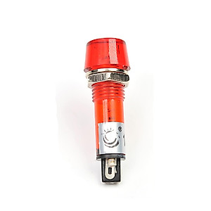 Aicosineg Red 110V 0.39" Hole Diameter Indicator Light Flush Panel Mount 1.57" Length for Electrical Control Panel 15Pcs