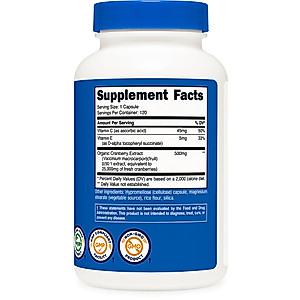 Nutricost Cranberry Extract (25,000mg) (120 Capsules) with Vitamin C & Vitamin E