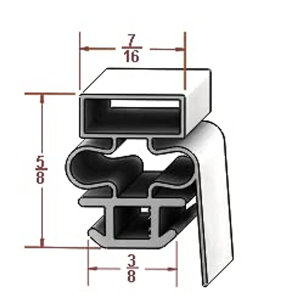 Passeal – 149819 Door Gasket Size - 6 7/8 x 29 - Nor-Lake Door Seal for Cooler or Freezer – Compatible with Nor-Lake 149819 Refrigeration Gasket
