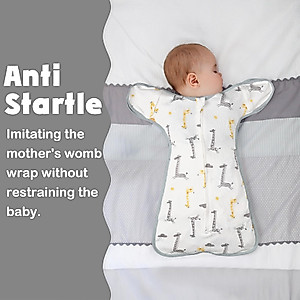 2 Pack Transition Swaddle with 2 Way Zipper, 2 in 1 Arms in/Out Transitional Arms Up Swaddle, 100% Cotton Newborn Swaddle Zipper Swaddles Baby Swaddling Sack Sleeping Sack 3-6 Months