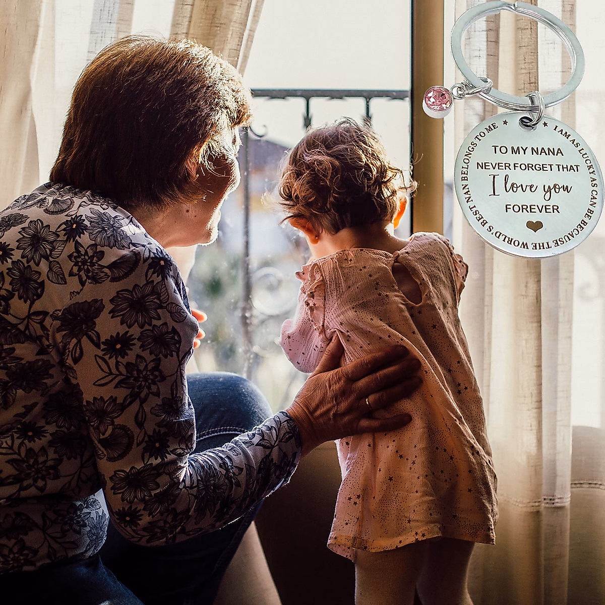 ZYALTFDC Nana Gifts from Grandkids Mother's Day Gifts Keychain Gift for Nana from Grandchildren Keyrings Gifts for Grandma Christmas Birthday Gifts for Nana I Love You Gifts for Her Grandmother