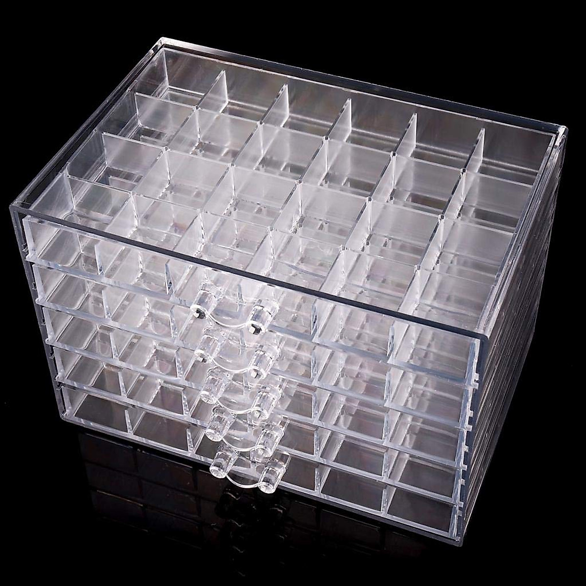 CUTICATE Transparent Plastic Storage Organizer for Beads, Rings, Jewelry Accessories, Art, and Small DIY Crafts - 120 Slots