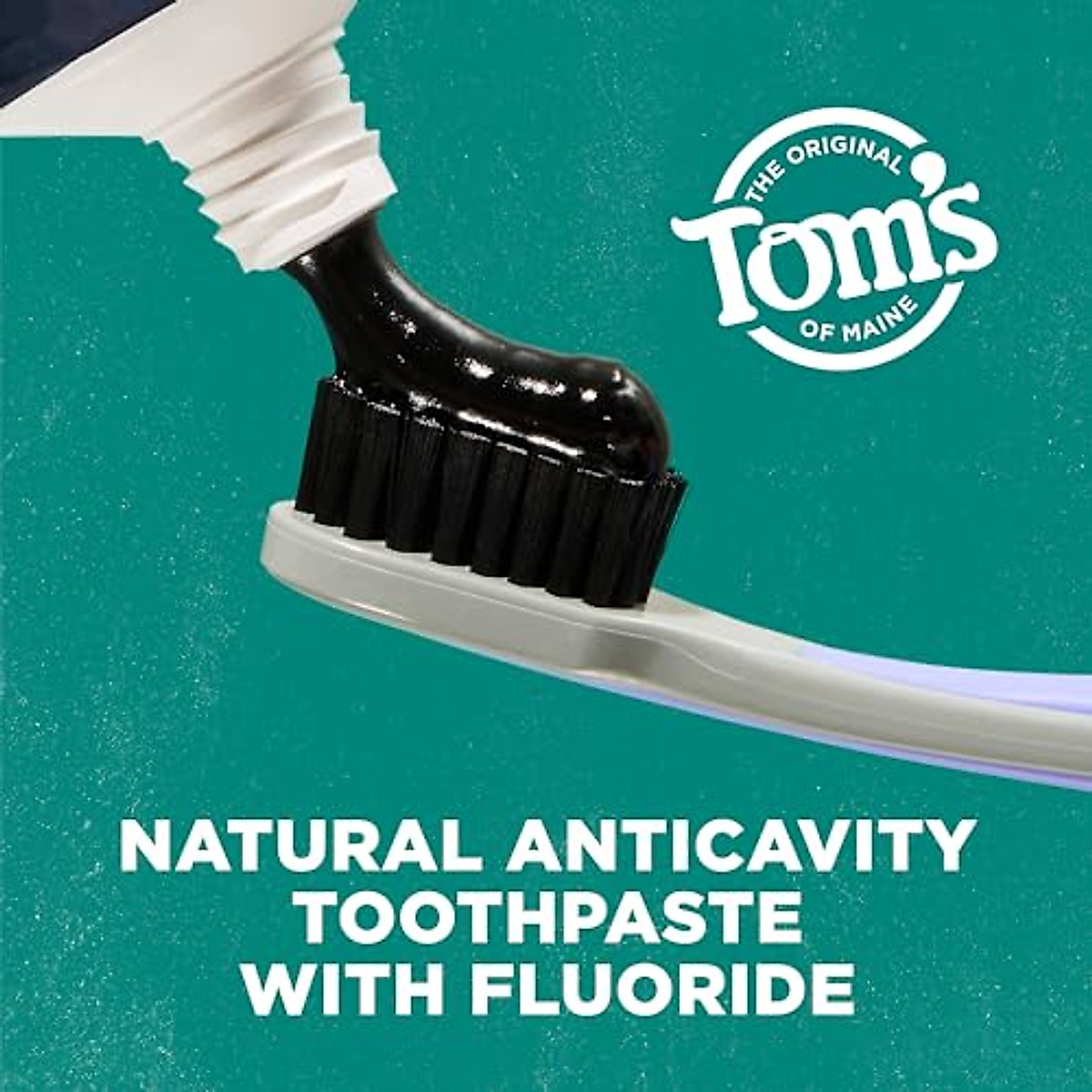 Tom's of Maine Activated Charcoal Whitening Toothpaste with Fluoride, Peppermint, 4.7 oz. 3-Pack (Packaging May Vary)