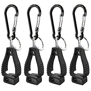 HEBELLE 4-Pack Glove Clips for Work Gloves, Ideal for Construction, Black
