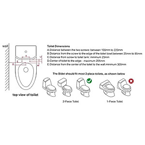EOLTMESS Toilet Seat Bidet with Self Cleaning Dual Nozzle, Bidet Attachment for Toilet Seat Hot&Cold Dual Nozzle Cleaning with Feminine Wash & Rear Wash, Adjustable Pressure Switch(3/8)