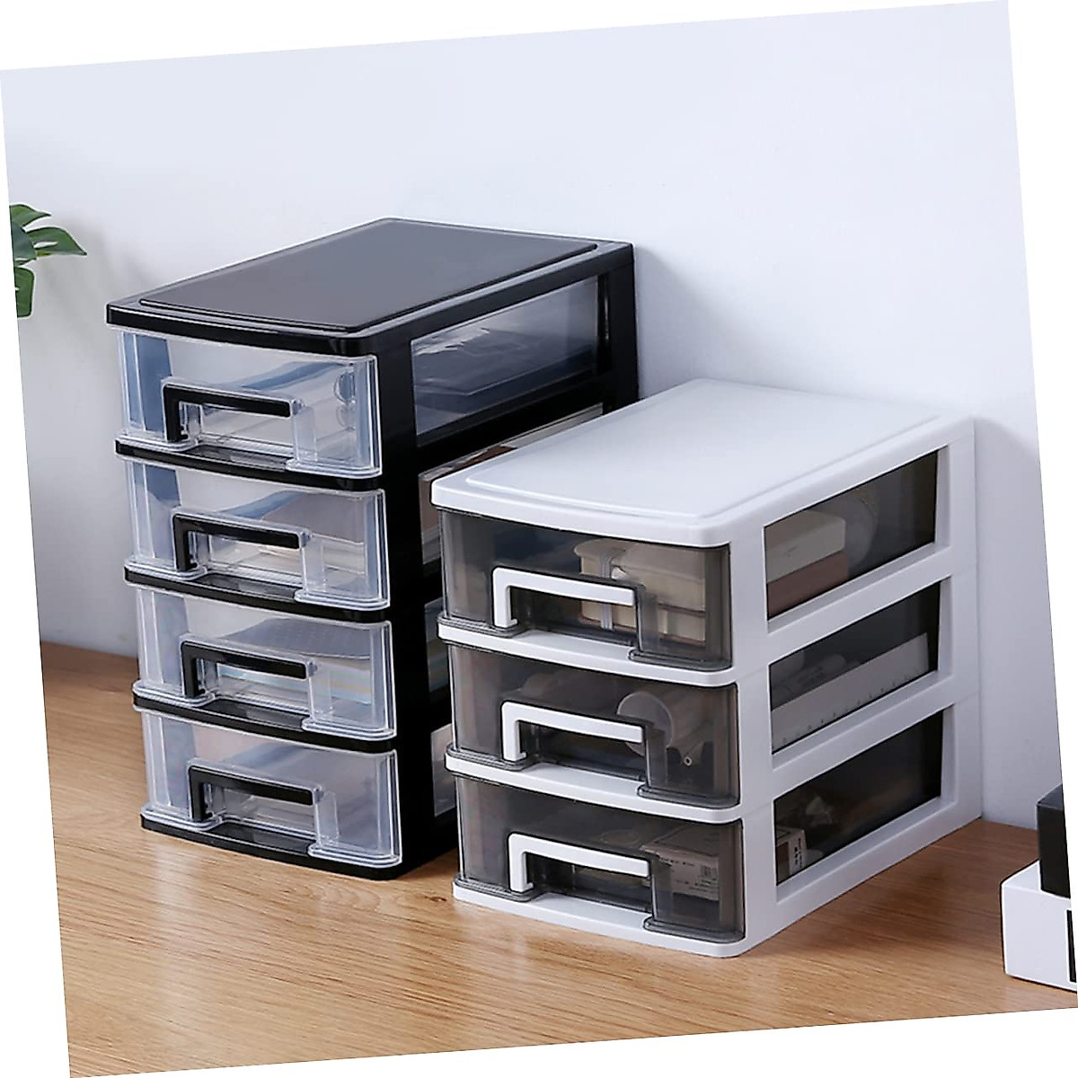 FOMIYES 2 Layers Desk Drawer Box, Desk Bins, Sundries Storage Organizer Drawers, Small Drawer Showcase Display Box for Home Office Black