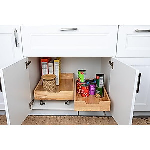 Household Essentials GLIDEZ Wood 1-Tier Sliding Cabinet Organizer: 11.5-inch Wide