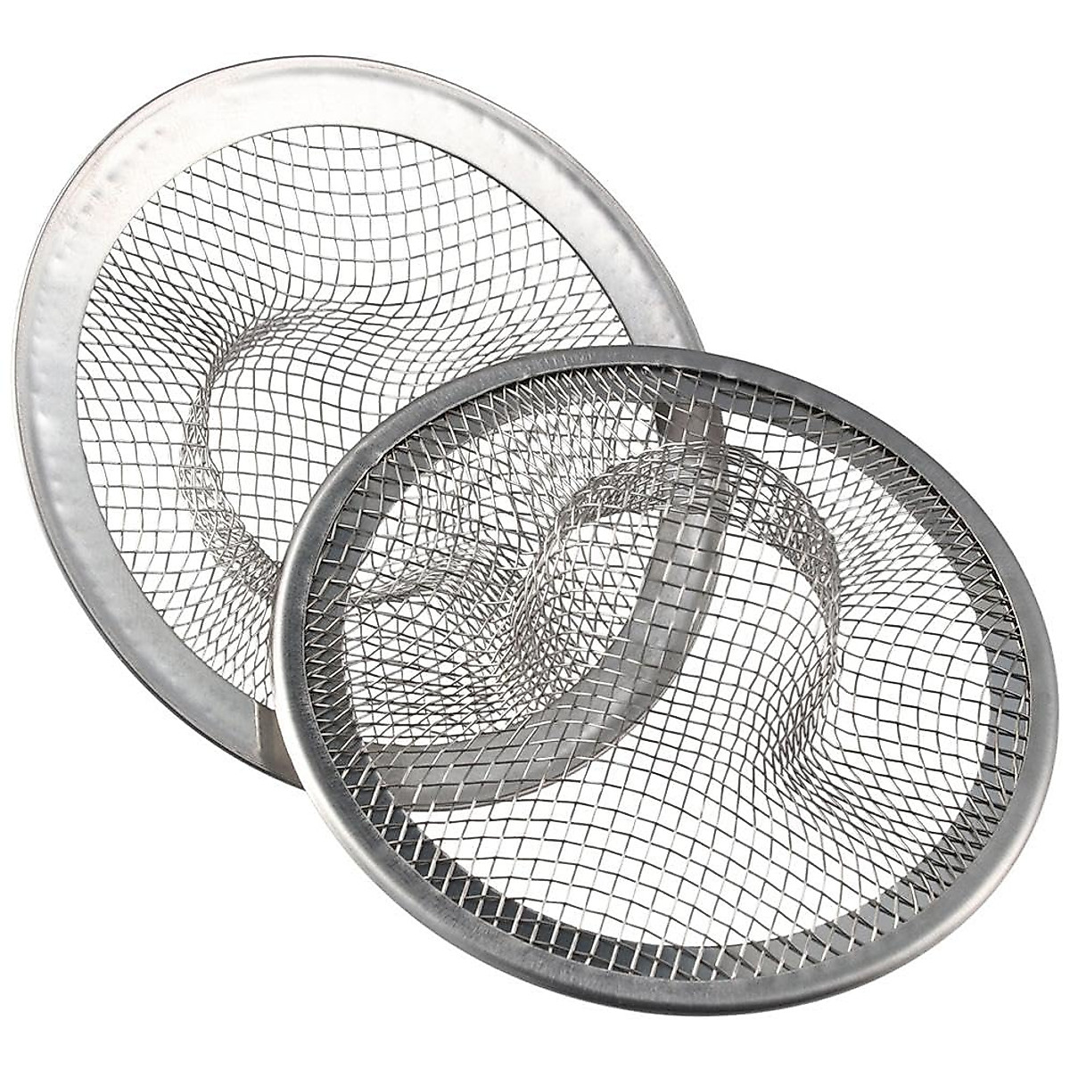 iuniq 2 pcs Heavy Duty Stainless Steel Slop Basket Filter Trap, 2.75" Top Mesh Sink Strainer, Perfect for Bathroom Bathtub Drain