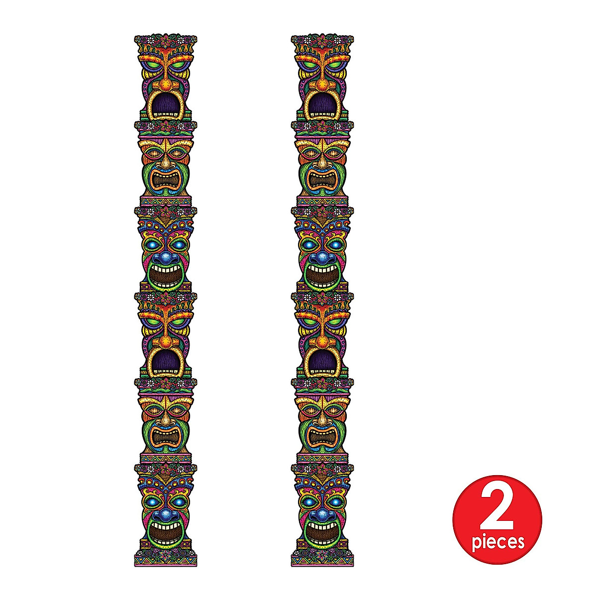 Beistle Jointed Tiki Totem Pole Party Accessory Pack of 2