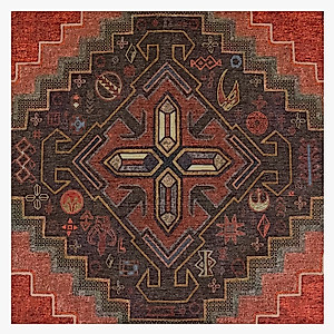 RUGGABLE x Star Wars – The Mandalorian: Mandalore Scarlet Red – Machine Washable Area Rug – Pet & Child Friendly – Stain & Water Resistant – Non-Slip – 6'x9'