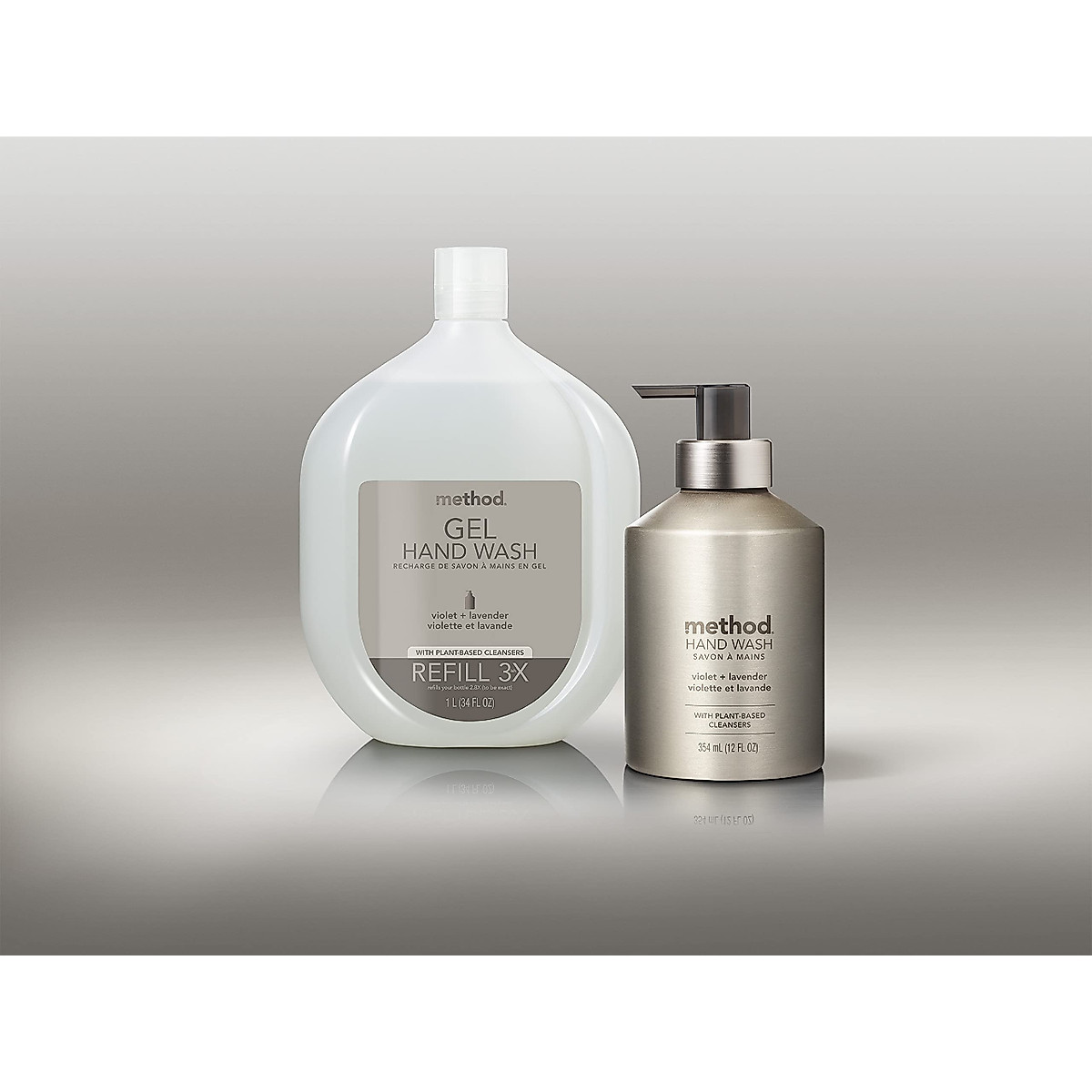 Method Premium Gel Hand Soap Refill, Violet + Lavender, Recyclable Bottle, Biodegradable Formula, 34 fl oz (Pack of 4)