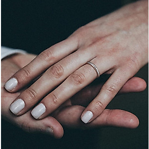 TIGRADE 2.5mm Women Titanium Eternity Ring Cubic Zirconia Anniversary Wedding Engagement Band Size 3-13.5 (Silver-2.5mm-1, 5)