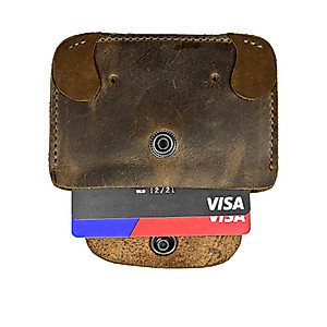 Hide & Drink, Leather Dog Wallet/Coin Pouch/Purse/Accessories/Card Holder/Cute Wallet, Handmade :: Bourbon Brown